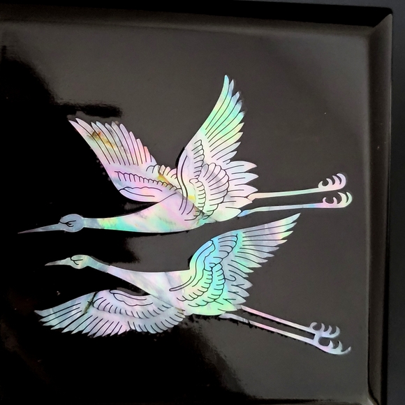 Storage & Organization | Vintage Black Lacquer Jewelry Box W Abalone ...